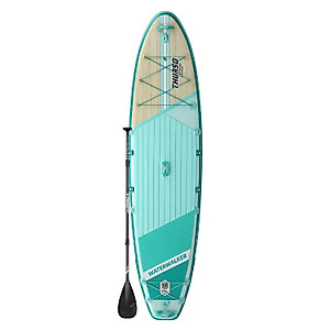 THURSO SURF Inflatable Stand Up Paddle Board All-Around SUP Waterwalker 126 10'6×31''×6'' Deluxe Package | Carbon Shaft Paddle | Roller Backpack | Dual Chamber Pump | Coiled Leash (Turquoise)