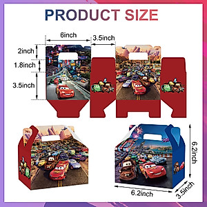 MSJEHQI 16Pcs Cars Party Gift Boxes, Cars favors Boxes Party bag for Kids Themed Party Supplies Favor Snack for Kids Adults