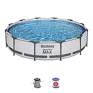Bestway 56417 Steel Pro Above Ground, 12ft x 30 Inch | Frame Swimming Pool with Filter Pump