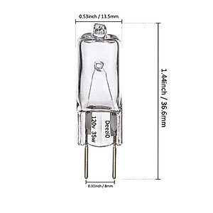 Deezio Xenon G8 35w 120v Bulb 120V T4 Light Bulbs 190Lumen G8 Base 120 Volt JCD Type, Pack of 10