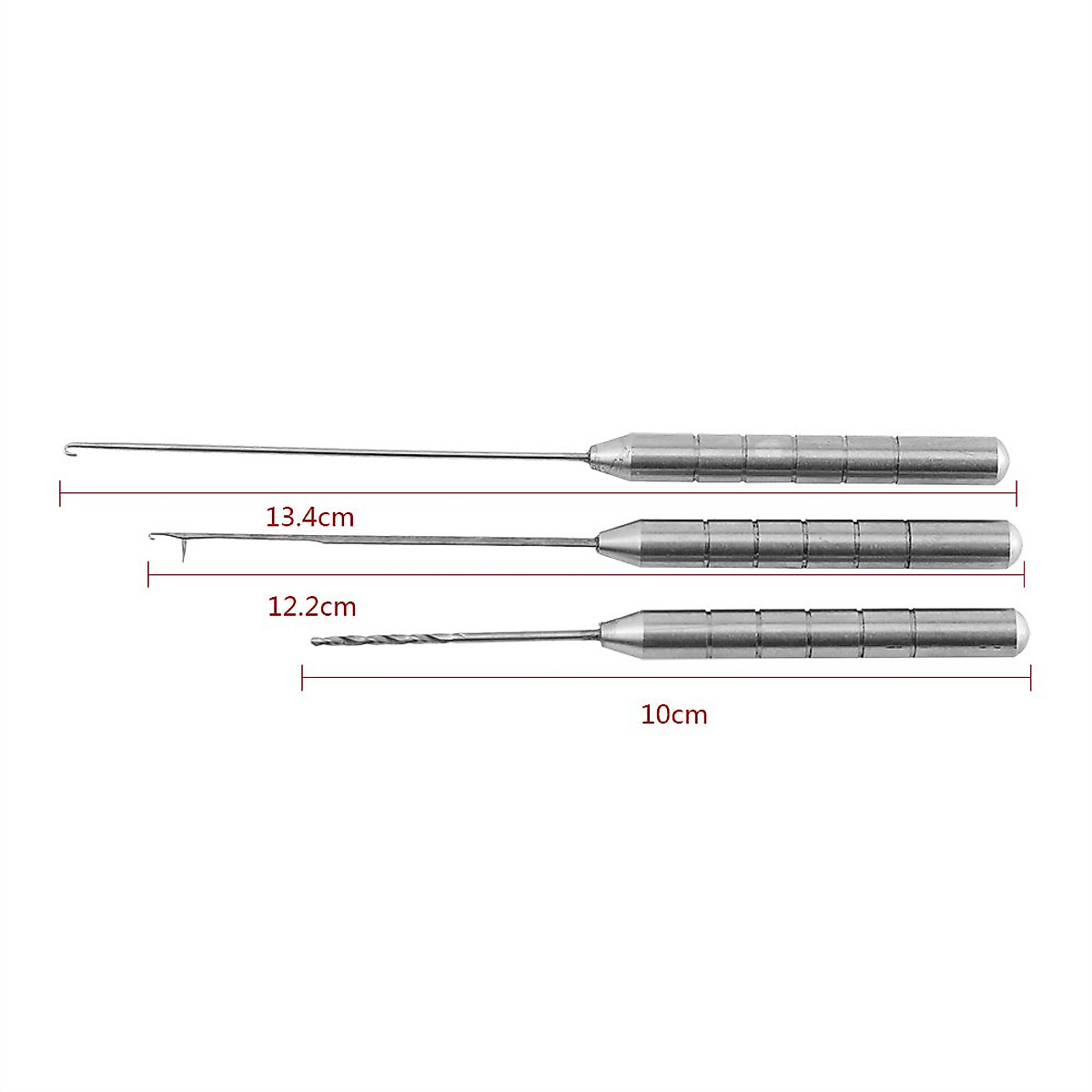 Uxsiya Baiting Needle Tool 3 in 1 Aluminum Alloy Fishing Bait Needle Set Fish Drill Tackle Baiting Rig Tool for Making Rigs