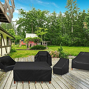 iCOVER Patio Sofa Cover, Waterproof 2-Seater Deep Lounge Loveseat Cover, Lightweight Easy On/Off, Buckles Drawstring Design,60"x34"x30" (LxDxH)