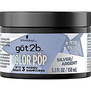 Got2b Color Pop Semi-Permanent Hair Color Mask, Silver, 5.1 oz