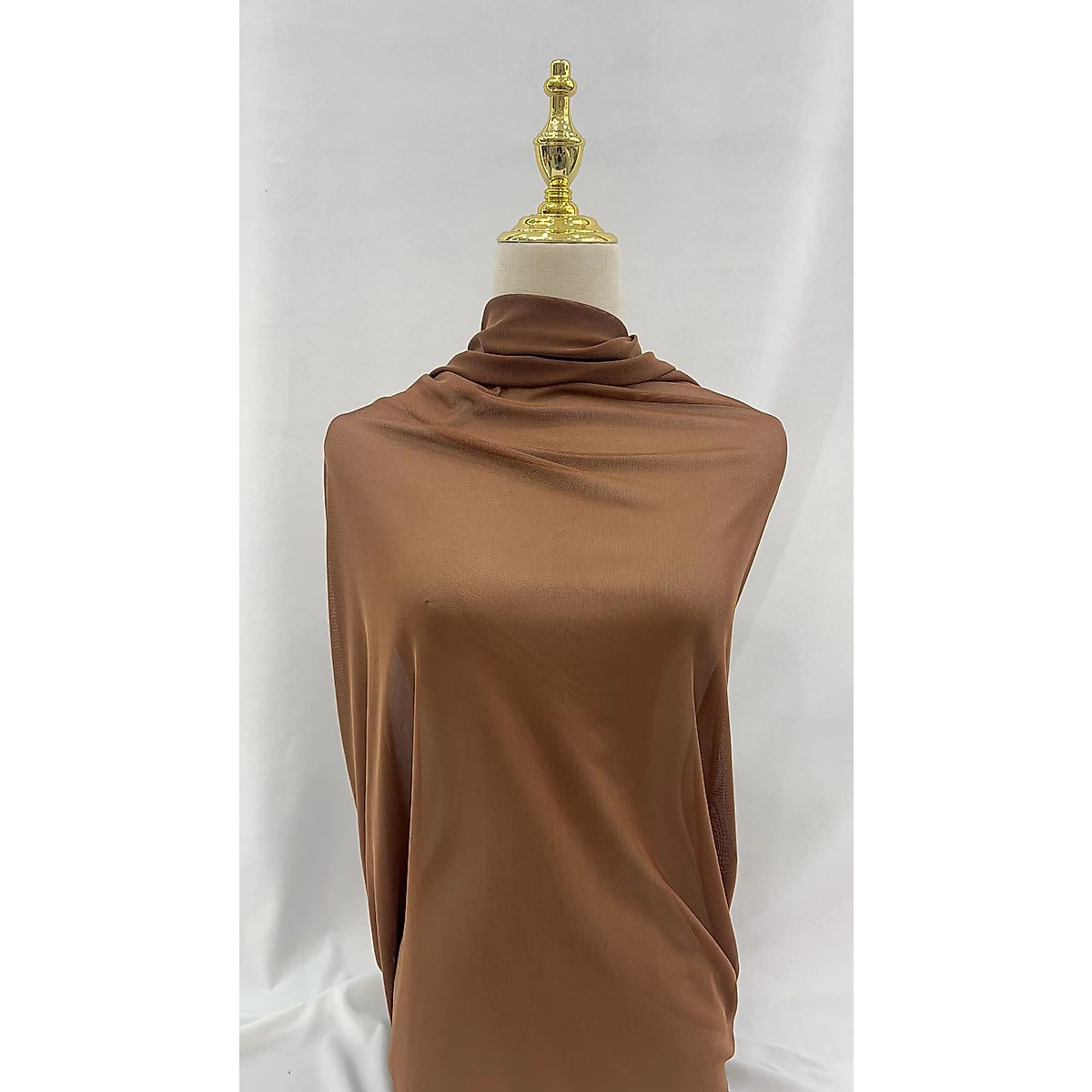 Tulle,Power Mesh,mesh Fabric, Skin Nude Fabric, Soft Touch Stretch Tulle 3 Yards M2 (Brown Nude)