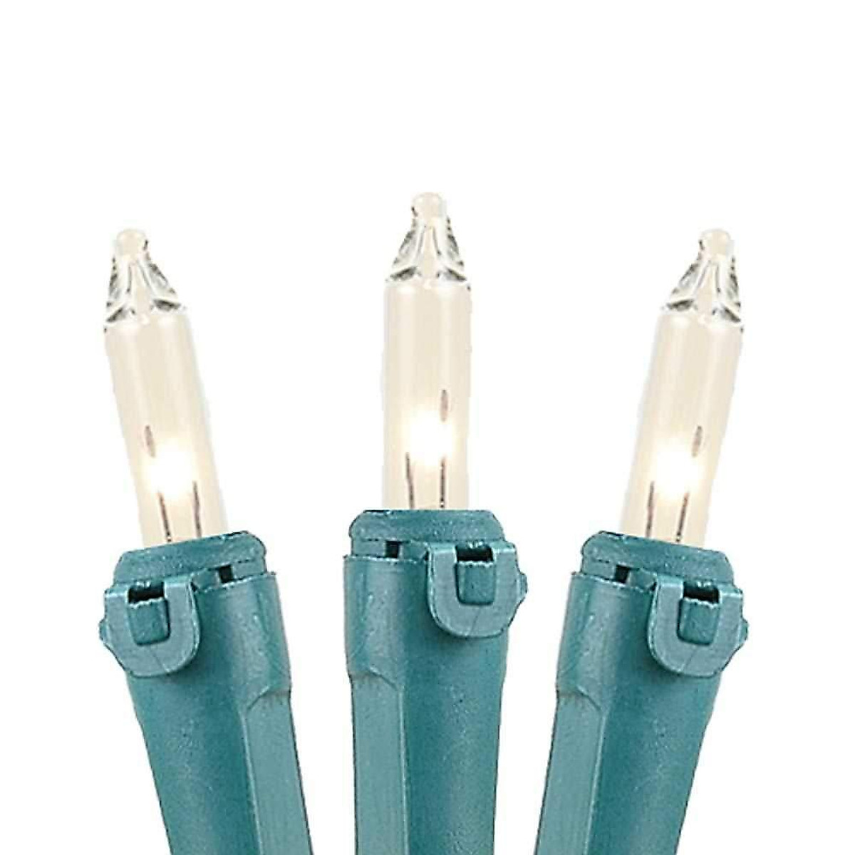 Novelty Lights 20 Light Clear Christmas Craft Mini Light Set, Green Wire, 8' Long