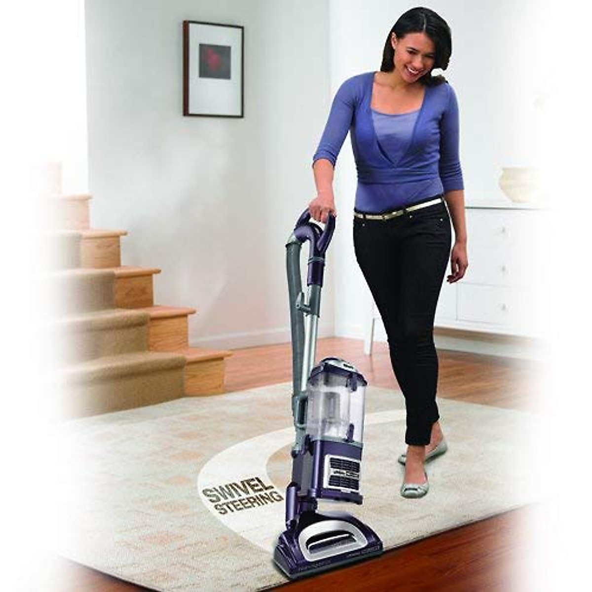 Shark Navigator Deluxe Upright Corded Bagless Vacuum for Carpet and Hard Floor with Lift-Away Hand Vacuum and Anti-Allergy Seal (NV361PR), Purple (Renewed)