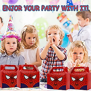 Vissestis Spider Birthday Party Favors Supplies for Kids, 16 Pcs Gift Bags Goodie Candy Bags for Classroom Rewards Carnival Christmas Prizes Decor Gifts for Boys Girls