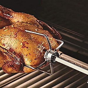 Stainless Steel Grill Rotisserie Meat Forks BBQ Grill Rotisserie Spit Meat Forks Replacement 4-Prong-Fits for 5/16" square rotisserie spit