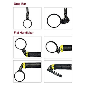 Hafny Bar End Bike / Bicycle Mirror, Stainless Steel Lens , Safe Adjustable Rearview Cycle / E-bike Mirror, HF-MR083 (Black 62mm)