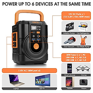 300W Portable Power Station and 111Wh Portable Generator, Camping Solar Generators for Home Use, Emergency, CPAP, Indoor, Outdoor
