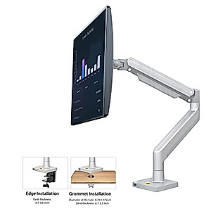NB North Bayou Monitor Arm Ultra Wide Full Motion Swivel Monitor Mount for 22''-40'' Monitors with Load Capacity from 4.4 to 30lbs Height Adjustable Monitor Stand G40-S (Sliver)