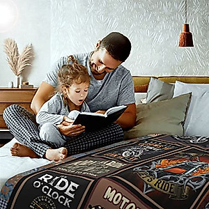 ZUMAS Motorcycle Gifts Blanket for Men Women, Throw Blanket for Boys Kids Adult Bedroom Decoration, Christmas, Thanksgiving, Birthday Gifts for Boys Teens Kids (Motorcycle, 50x60)