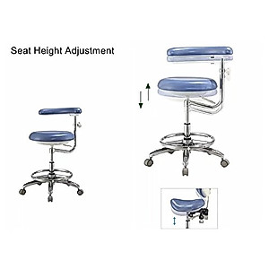 Deluex Upgraded Dental Office Assistant Stool Nurse Chair Micro Fiber Leather