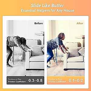 CO-Z Furniture Sliders - 16 Pack, 3 1/2" Reusable Furniture Sliders for Carpet, Heavy-Duty Furniture Gliders Movers for Hardwood Floors, Plastic Moving Pads for Heavy Furniture, Floor Protectors