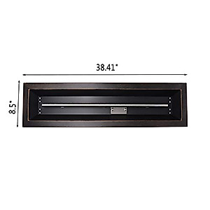 Skyflame 36" by 6" Linear Drop-in Fire Pit Pan and Burner Kit for Natural Gas/Propane, Steel Fire Pit Insert Burner for DIY Fire Pit and Fireplace