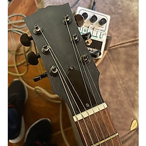 JD Chrome Plated Metal Guitar Truss Rod Cover Fit Epiphone Les Paul & SG Parts (Black)