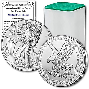2023 Lot of (10) 1 oz American Eagle Silver Bullion Coins Brilliant Uncirculated in Original United States Tube and Certificates of Authenticity $1 BU