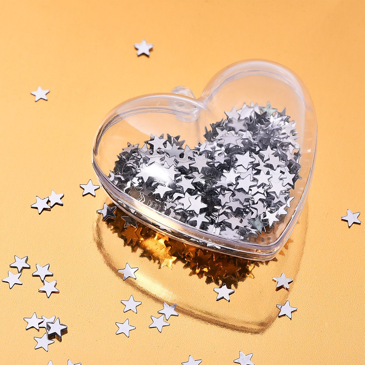 EBOOT Silver Star Confetti Glitter Star Table Confetti Metallic Foil Star Sequins for Thanksgiving Winter Christmas Wedding Birthday Party Graduation Festival Decorations, 30 Grams/ 1 Ounce