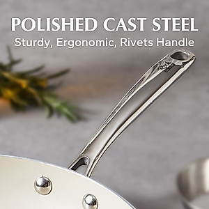 ROCKURWOK Pots and Pans - Ceramic Nonstick Cookware Set, 5 Pcs Cooking Pans with Stainless Steel Handles - Induction Compatible, Oven & Dishwasher Safe - Non-Toxic, Free of PFAS, PTFE, PFOA