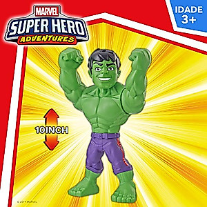 Playskool Heroes Marvel Super Hero Adventures Mega Mighties Hulk Collectible 10" Action Figure, Toys for Kids Ages 3 & Up