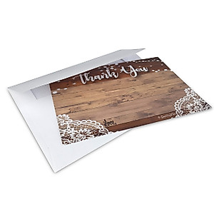 25 Thank You Cards Thick Rustic Style With 25 Envelopes