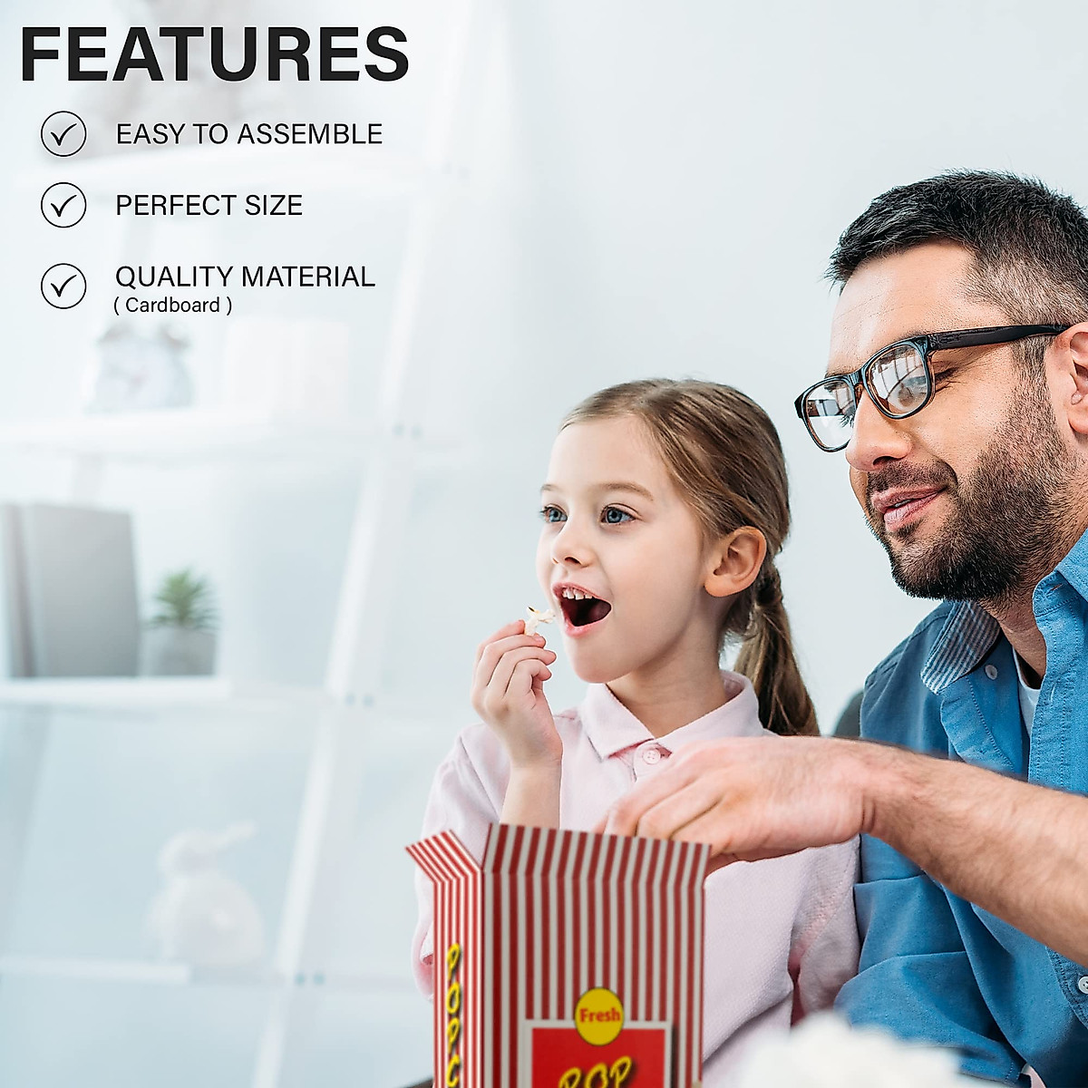 MT Products Popcorn Boxes for Party and Movie Nights - 1.8 oz. (Pack of 25) - #3.5 Popcorn Buckets With Close Top