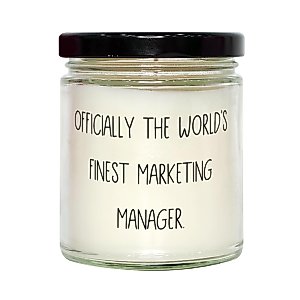 Surprise Marketing Manager Gifts, Officially The World's Finest, Birthday Scent Candle for Marketing Manager from Colleagues, Creative Marketing Manager Gifts, Unique Corporate Gifts for Marketing