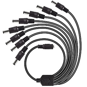 DC 1 Female to 8 Male Output Power Splitter Cable 3 Pcs 1 to 8 DC CCTV Camera Power Splitter Cable Y Adapter for CCTV Security Cameras and LED Strip Lights Deguangxin (3 Pcs 1 to 8 Way)