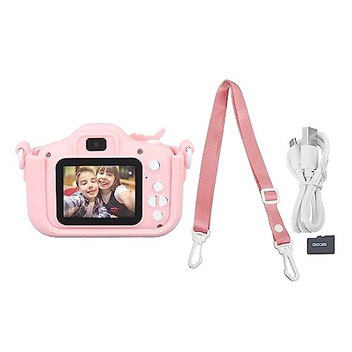 Kids Camera, Video Recording Video Camera Toy 600mAh Battery 3-12 Years Old Fun to Play (Pink)