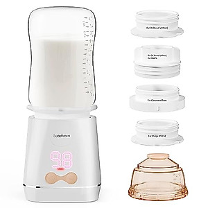 Bottle Warmer, Portable Bottle Warmer for Travel with 4 Adapters, Rechargeable Fast Heating Baby Bottle Warmer with Precise Temperature Selection for Baby Breastmilk, Water, Formula