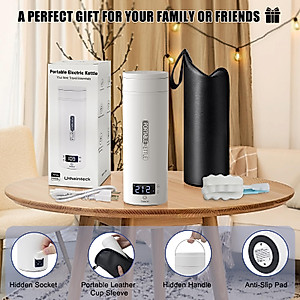 Travel Electric Kettle Portable Kettle for Hot Water Small Mini Tea Coffee Kettle Water Boiler, Water Heater with Handy Cup Bag & Brush, 4 Temperature Control & LCD Display