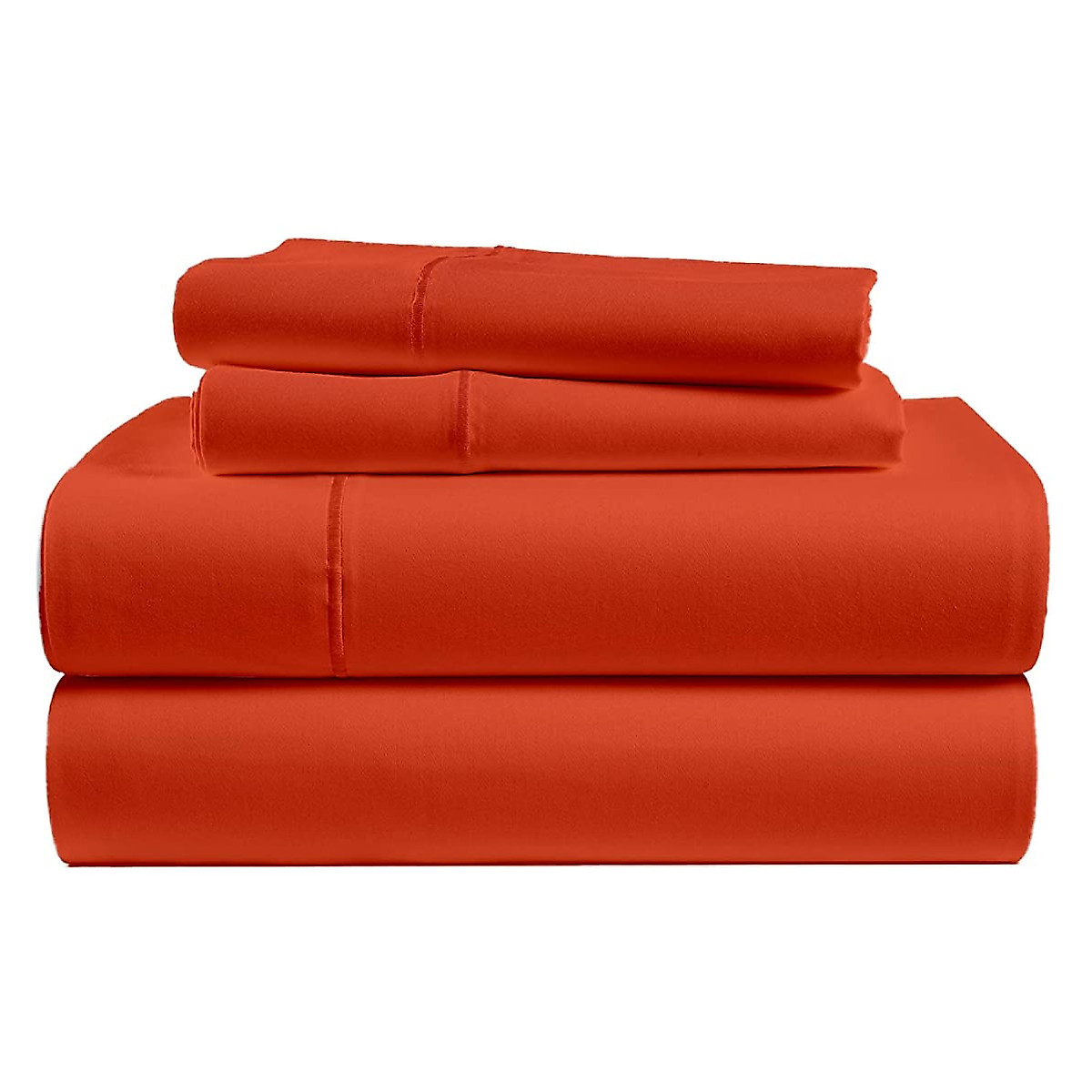 Luxora Bedding Heavy Wight 100% Egyptian Cotton, 1000 Thread Count Sheet Set Full Size Orange Bed Sheets,8 Inches Deep Pocket