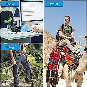 Portable Waist Clip Fan with 23H Working Time, 6000RPM Strong Airflow, 3 Speeds, Rechargeable Battery Operated Personal Fan, Hands-free USB Belt Fan for Clothes Shirt Farm Work Hiking