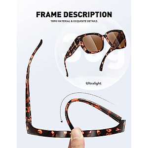 MEETSUN Fit Over Glasses Sunglasses for Women Men Large Trendy Polarized Sunglasses for Driving UV Protection Tortoise Brown