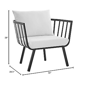 Modway Riverside Outdoor Furniture, Armchair, Gray White