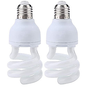 Dehydrator 2Pack Reptile Heat Lamp Light Bulb Reptile Light Spiral Compact Basking Spot Bulbs for Turtle Aquarium Aquatic Reptile Lizard