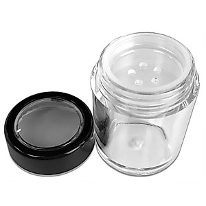 (Quantity: 12 Pieces) Beauticom 10G/10ML Acrylic Transparent Cylinder Sifter Container Jar with Clear Lid Window