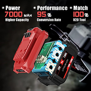 CMCB202 Upgarded 7.0Ah 20V Replacement for Craftsman V20 Battery for Craftsman 20V MAX Lithiumion Battery CMCB201 CMCB202-2 CMCB204 CMCB204-2 CMCB209 CMCB205 CMCS500 for Craftsman 20Volt Drill Battery