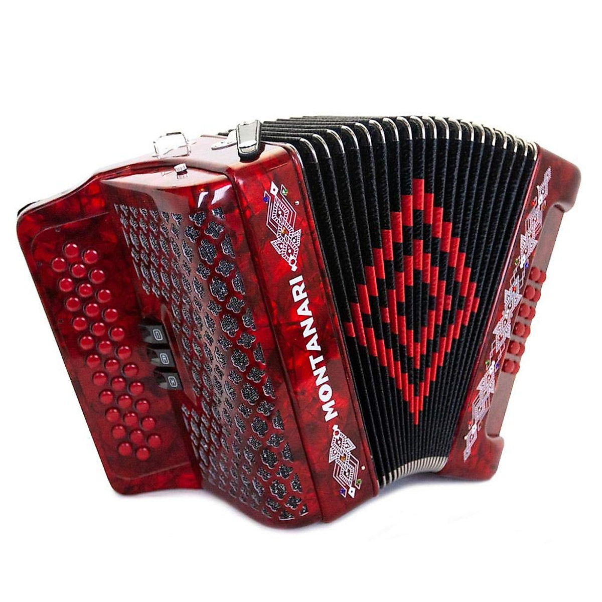 Acordeon Montanari 3412 3S Fa Rojo FBE Accordion
