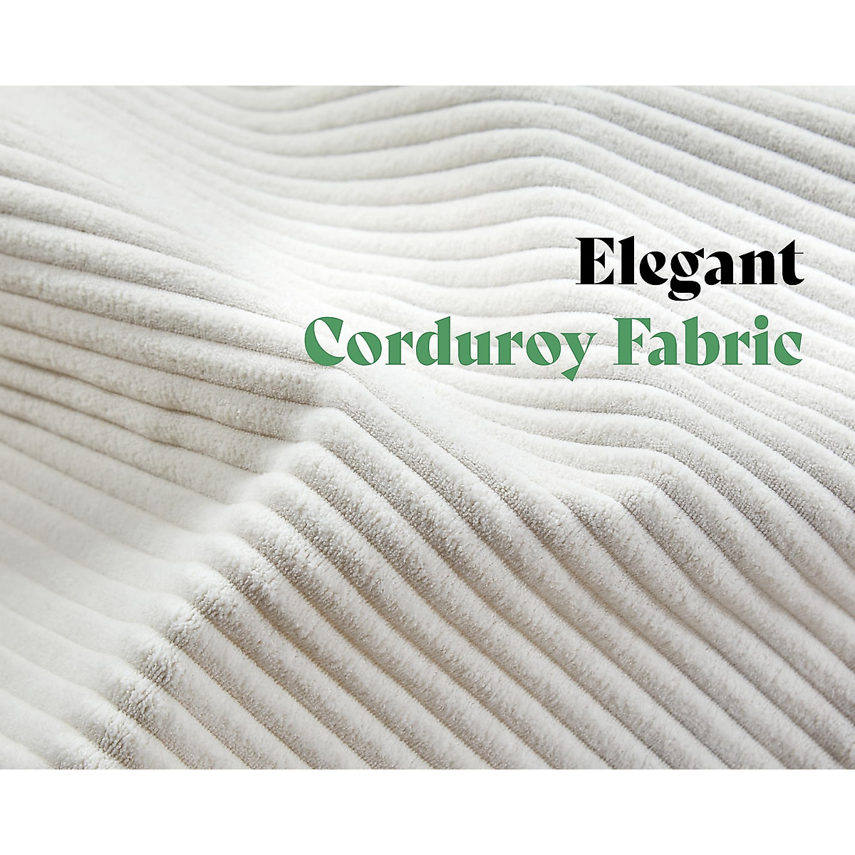 AMERLIFE 162Inch Oversized Sectional Sofa, U Shape Couch with Corner Seat, Corner Sofa with Right Facing Oversized Double Chaise, Large Sofa for Living Room, White Corduroy