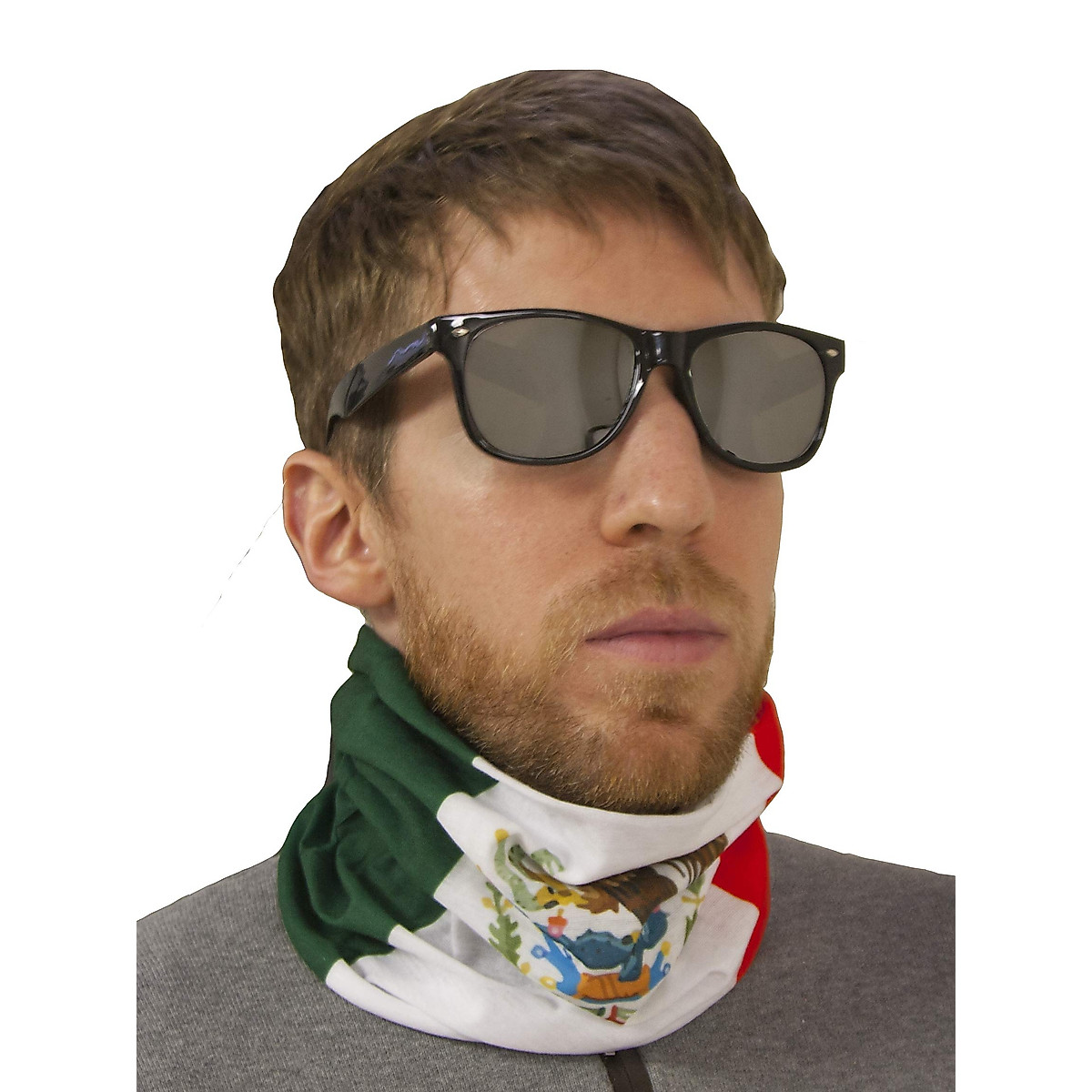 International Tie Mexico Flag Bandana – Face Mask: Soft & Breathable Material Multi-Functional Neck Gaiter, Balaclava, Sunmask or Headband