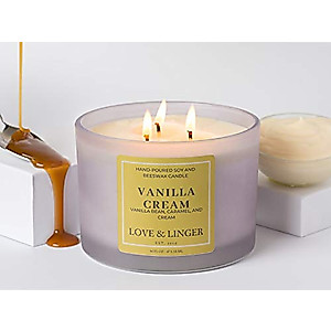 Vanilla Bean Candle | Vanilla Scented Candle | Luxury Soy & Beeswax Candles for Home | 16 oz. Large Jar Candle | Holiday Candles | Warm Vanilla Candle