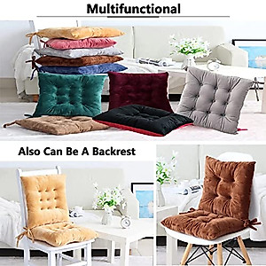 Kitchen Chair Cushions Set of 4 with Ties, Dining Chair Cushions Non Slip, Chair Pads for Dining Chairs Memory Foam, Double-Sides Chair Cushion for Dining Chairs Indoor Outdoor Yellow