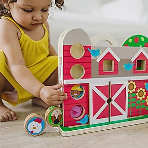 Melissa & Doug GO Tots Wooden Barnyard Tumble with 4 Disks - FSC Certified