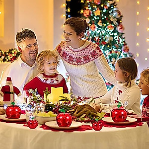 Tioncy 24 Pcs Plastic Apple Containers Christmas Decorations Red Apple Containers Bobbing Apple Teacher Apple Candy Cookie Jars Toy Containers for Gift Party Wedding Rosh Hashana Party(24 Pcs)