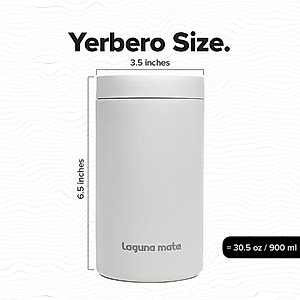 Laguna Mate Yerbero Yerba Mate Container with Easy to Open Twist Cap and Pour Spout - Container for Sugar and Coffee Dispenser - Yerbero Para Mate - Yerbera de Mate (White)
