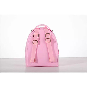 Pop N Shop Kids Silicone Jelly Clog Backpack With Charms - Gift For Boys and Girls Lightweight Fashionable Trendy (Pink)