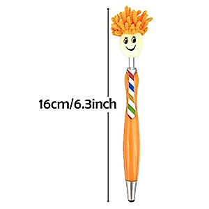 Yarachel Mop Topper Pens - Screen Cleaner Stylus Pens 3-in-1 Stylus Pen Duster Creative Gel Ink Rollerball Pen for School Home Office Stationery Store Kids Girls Gift (6 Colors, 24 Pieces)