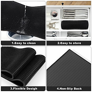 2 Pack Heavy-Duty Bar Mat Pad PVC Rubber Dish Drying Spill Matting for KTV Bar Glass Home (XL:24"x 12")