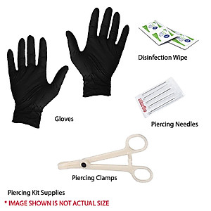 BodyJ4You 15PC PRO Body Piercing Kit Stainless Steel 14G Double CZ Belly Navel Ring Banana Bar Jewelry